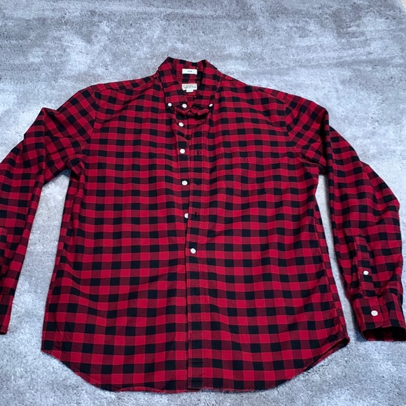 J. Crew | Shirts | J Crew Black And Red Checkered Button Up Shirt ...